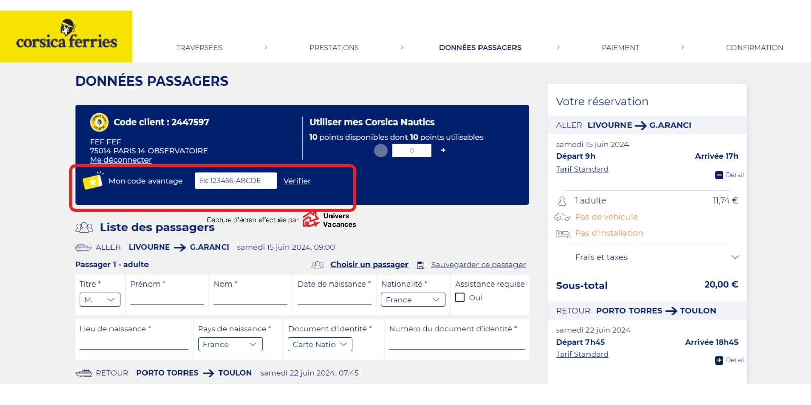 Code promo Corsica Ferries : -8 € et -50 % en Janvier 2026